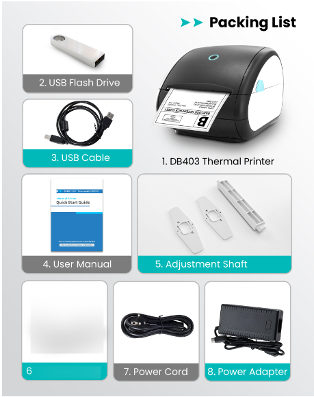 Wireless Bluetooth Thermal Shipping Label Printer 4x6 Label Printer For ...