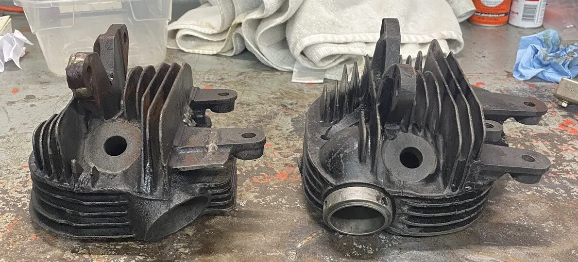 Harley Knucklehead Cylinder Heads Set Front Rear OEM FL EL NOS 1200 ...