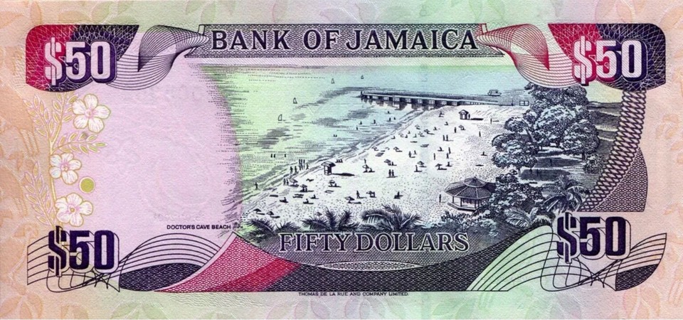 2001 Jamaica 50 Dollar Circulated Banknote. 50 Jamaican Dollar Currency ...