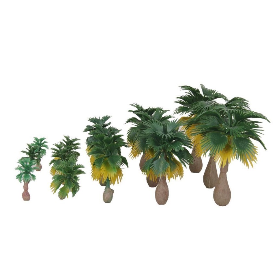 15pcs Layout Model Train Plastic Palm Trees Forest Garden Scale N Z 3.5 ...