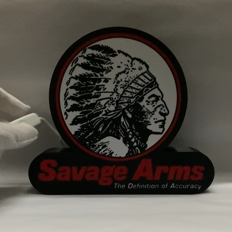 Savage Arms Firearms Theme Logo Light Box 3D Printed USB LED Lamp Neon ...