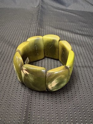 Chunky Tagua Nut Stretch Panel Bracelet, Vegetable Ivory Handcrafted in ...