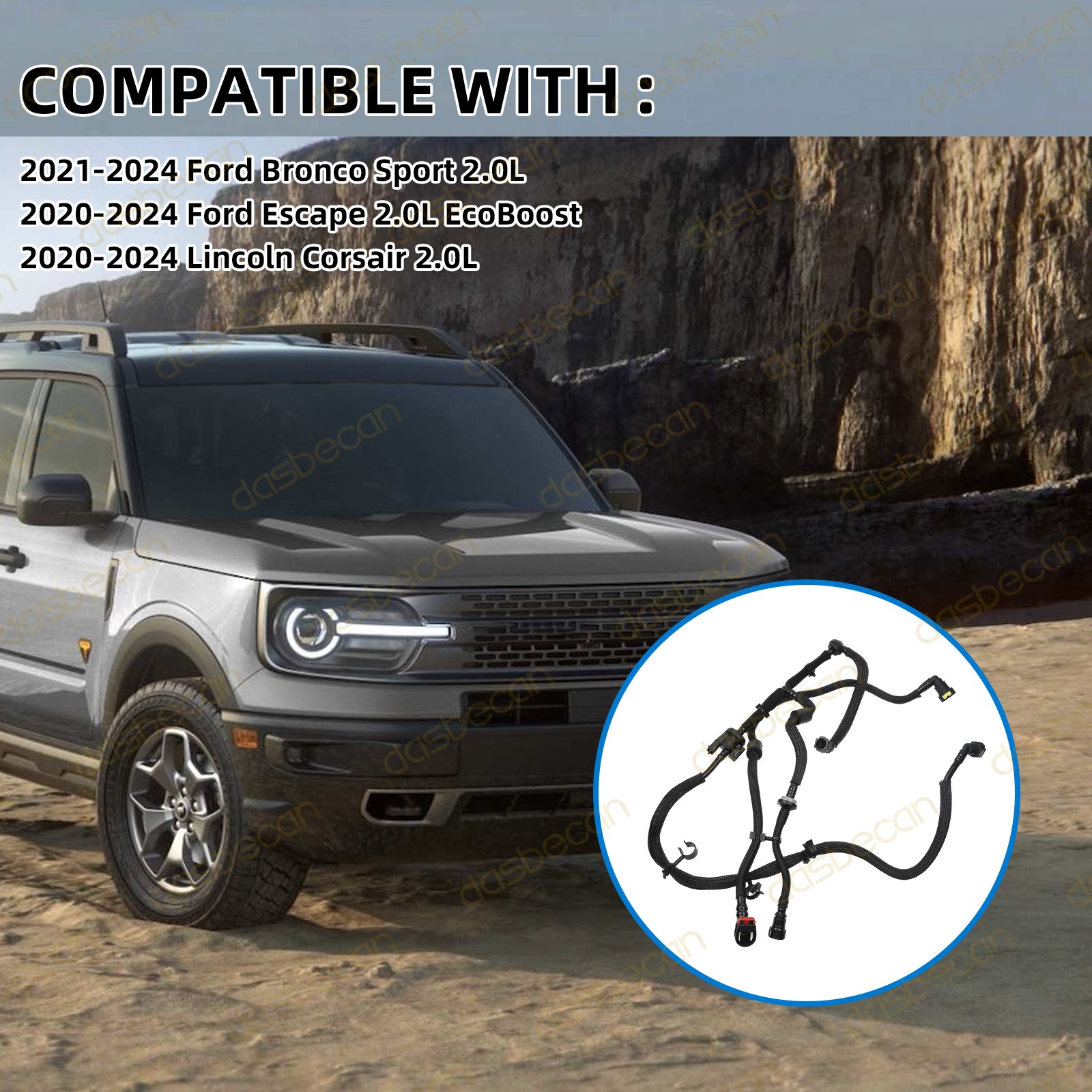 Fuel Drain Tank Hose For 2020-2024 Ford Bronco Sport Escape Lincoln ...