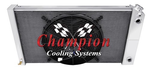 JR 3 Row DP Radiator 17x28",16" Fan,1.5,1.75 for 1968-1977 Chevy El ...
