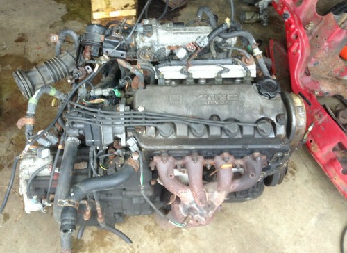 92-95 honda civic del sol motor engine d16 d16z6 1.6l vtec long block ...