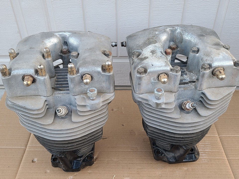 Harley Shovelhead Cylinder Heads w/Rocker Boxes 16568-78,16587-78 | eBay