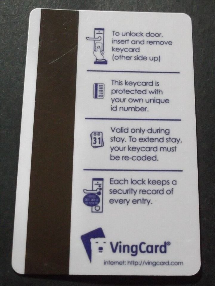 Vingcard Hotel Door Key card keycard used!!! | eBay