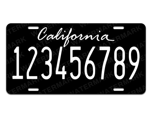 California Black Custom Personalized License Plate Tag Auto Bike ...