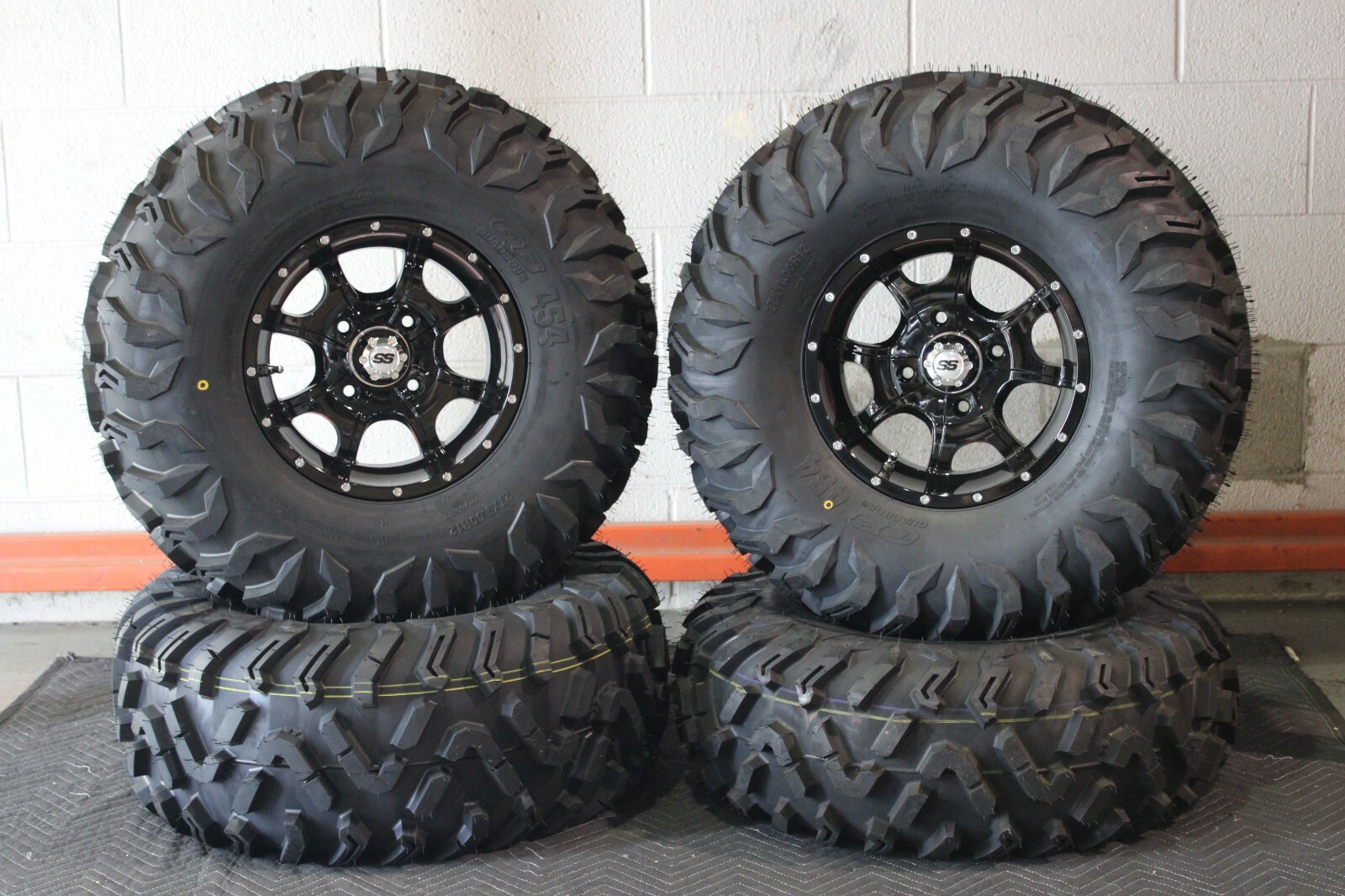 HONDA RINCON 650 680 27" QB454 RADIAL ATV TIRE COBRA BLK WHEEL KIT ...