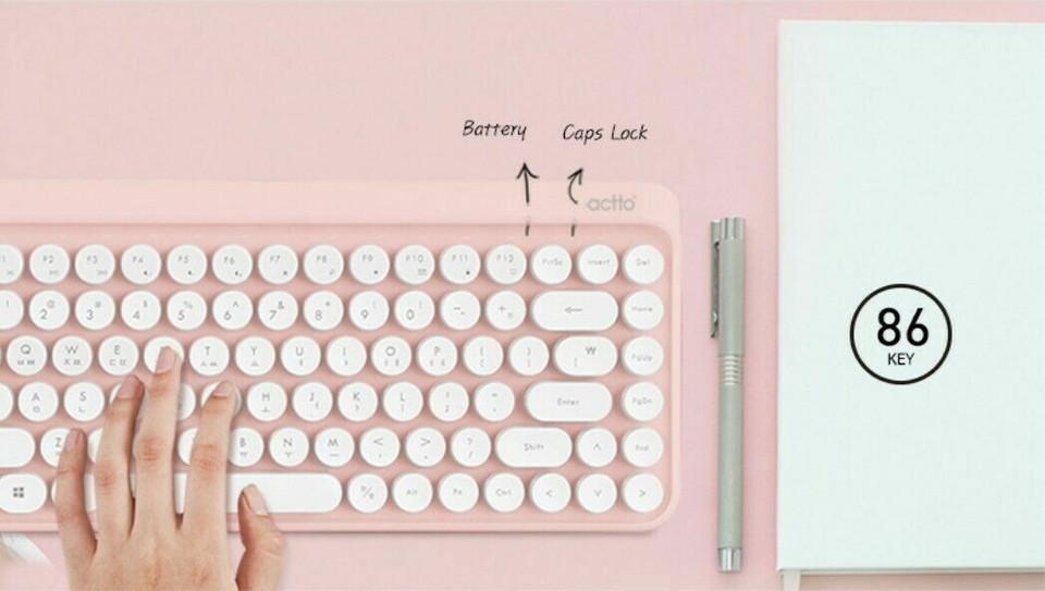 [Actto] KBD-50 Retro Mini Wireless Keyboard | eBay