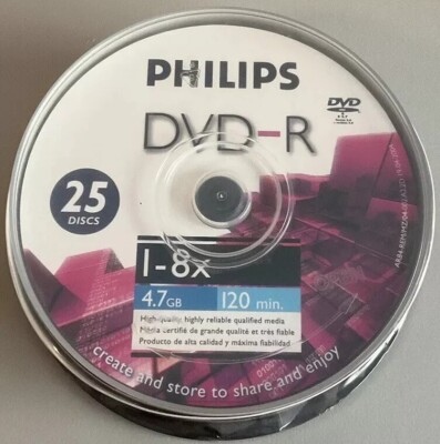 Philips DVD-R 1-8x 4.7 GB 120 Min 25 Discs BRAND NEW FACTORY SEALED | eBay