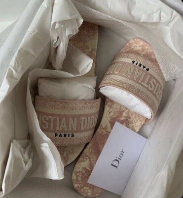 Pink Dior Slides New With Box Size 7 but fit 7.5 too | eBay