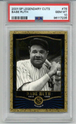 2001 UPPER DECK SP LEGENDARY CUTS BABE RUTH CARD YANKEES PSA 10 LOW POP ...
