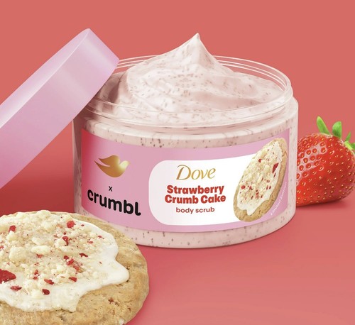 Dove X Crumbl Body Scrub Strawberry Crumb Cake NEW 15oz *SHIPS FAST* 🚚 ...