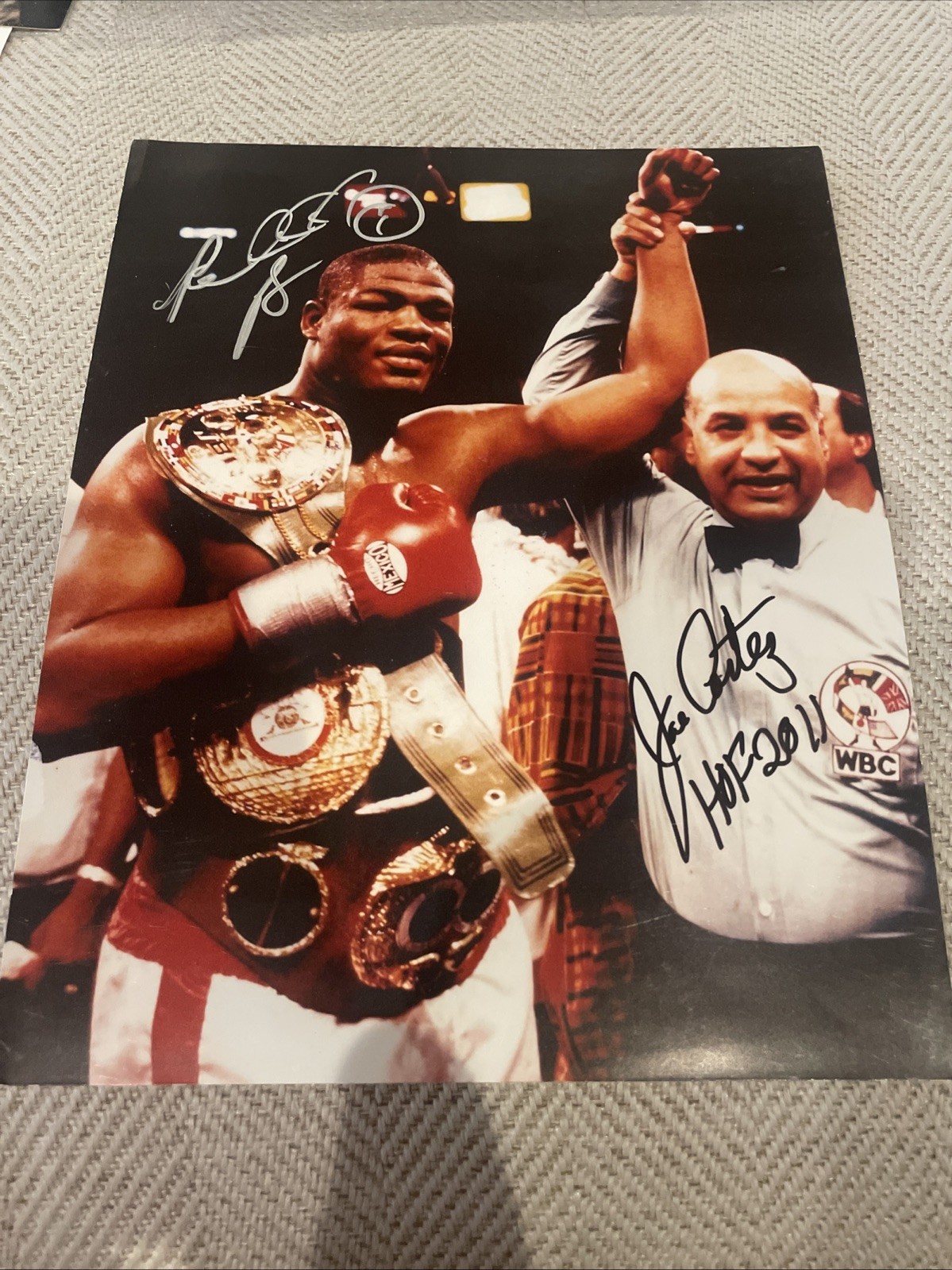 Riddick Bowe Joe Cortez Signed 8x10 Boxing Photo Legends | eBay
