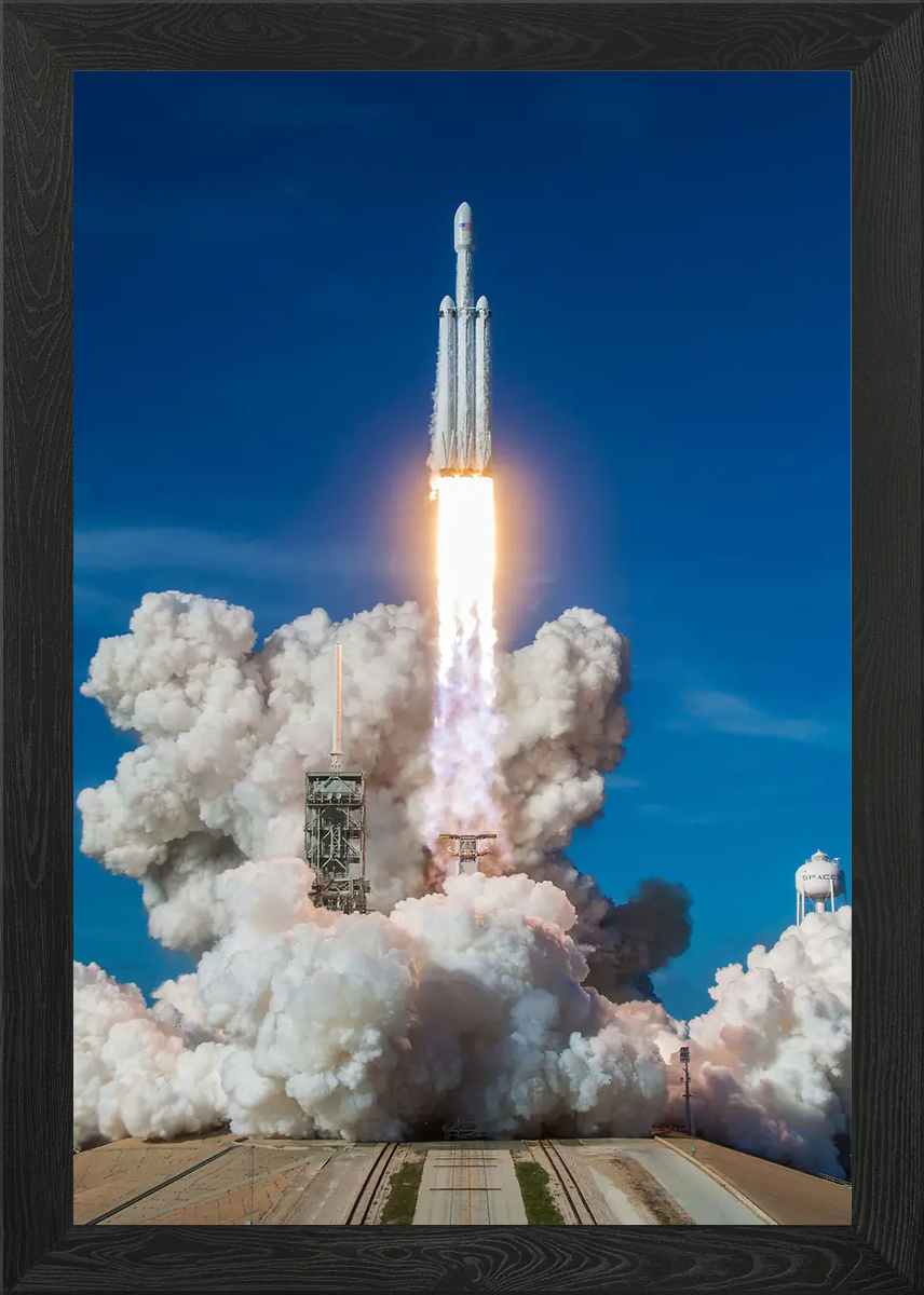 SpaceX Falcon Heavy Launch Framed Wall Art Poster Canvas Print Picture ...