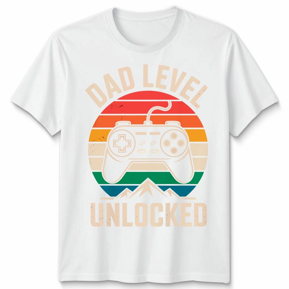 New Dad Fathers Day Dad Level Unlocked Gamer Handheld Console Mens ...