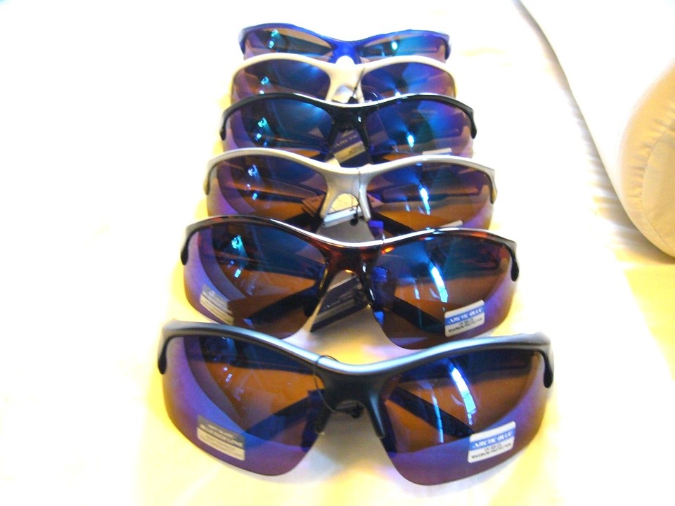 Men's Sunglasses Shatterproof 1/2 Rim Blue Tech Lenses Women's ...