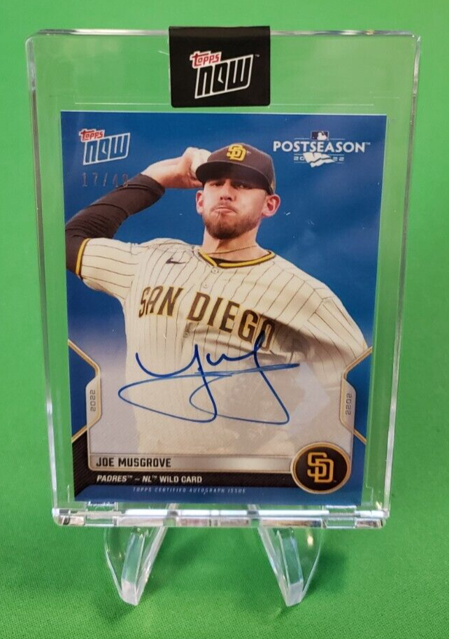 Joe Musgrove 2022 MLB TOPPS NOW Postseason On-Card Auto 17/49 - Padres ...