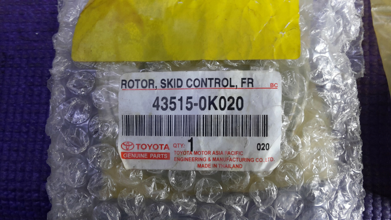 43515-0K020, Genuine Toyota Front Axle ABS Rotor Hilux 2005-2015 (4 ...