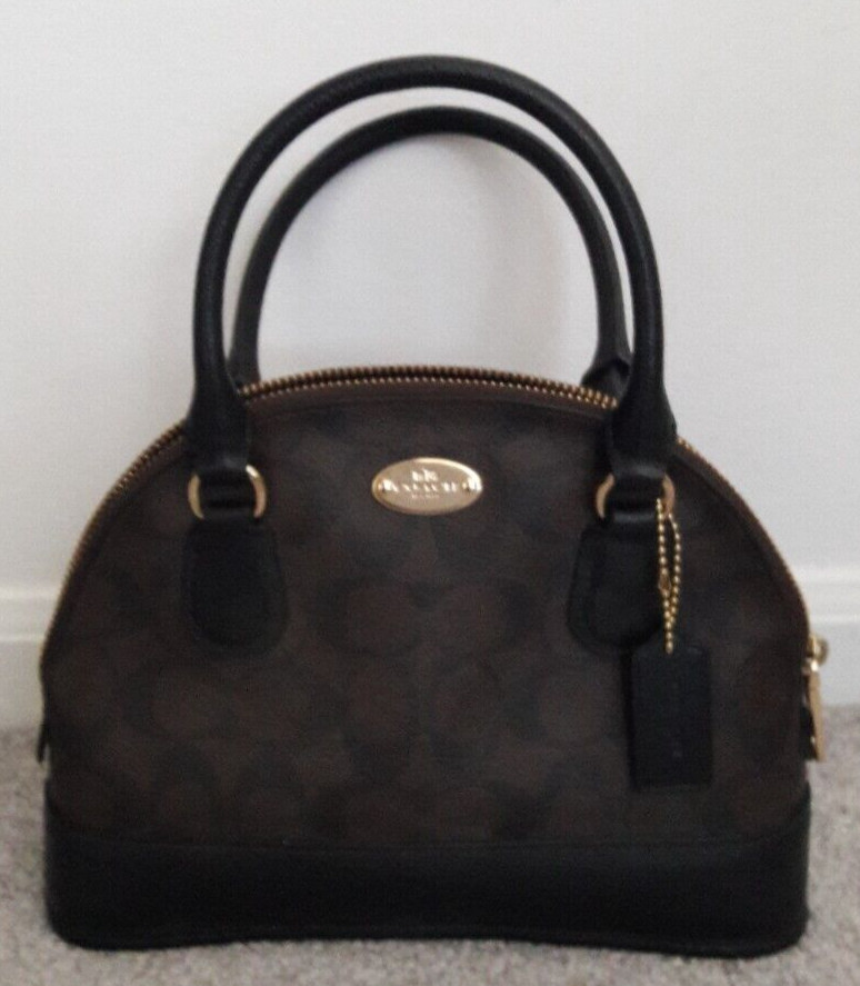 AUTHENTIC COACH MINI CORA SIGNATURE PVC SATCHEL BAG P… - Gem