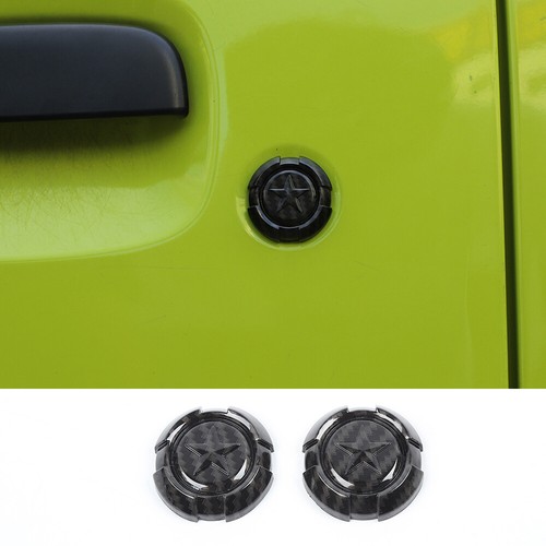 2×Carbon Fiber ABS Car Door Key Jack Socket Cover Fit For Suzuki Jimny ...