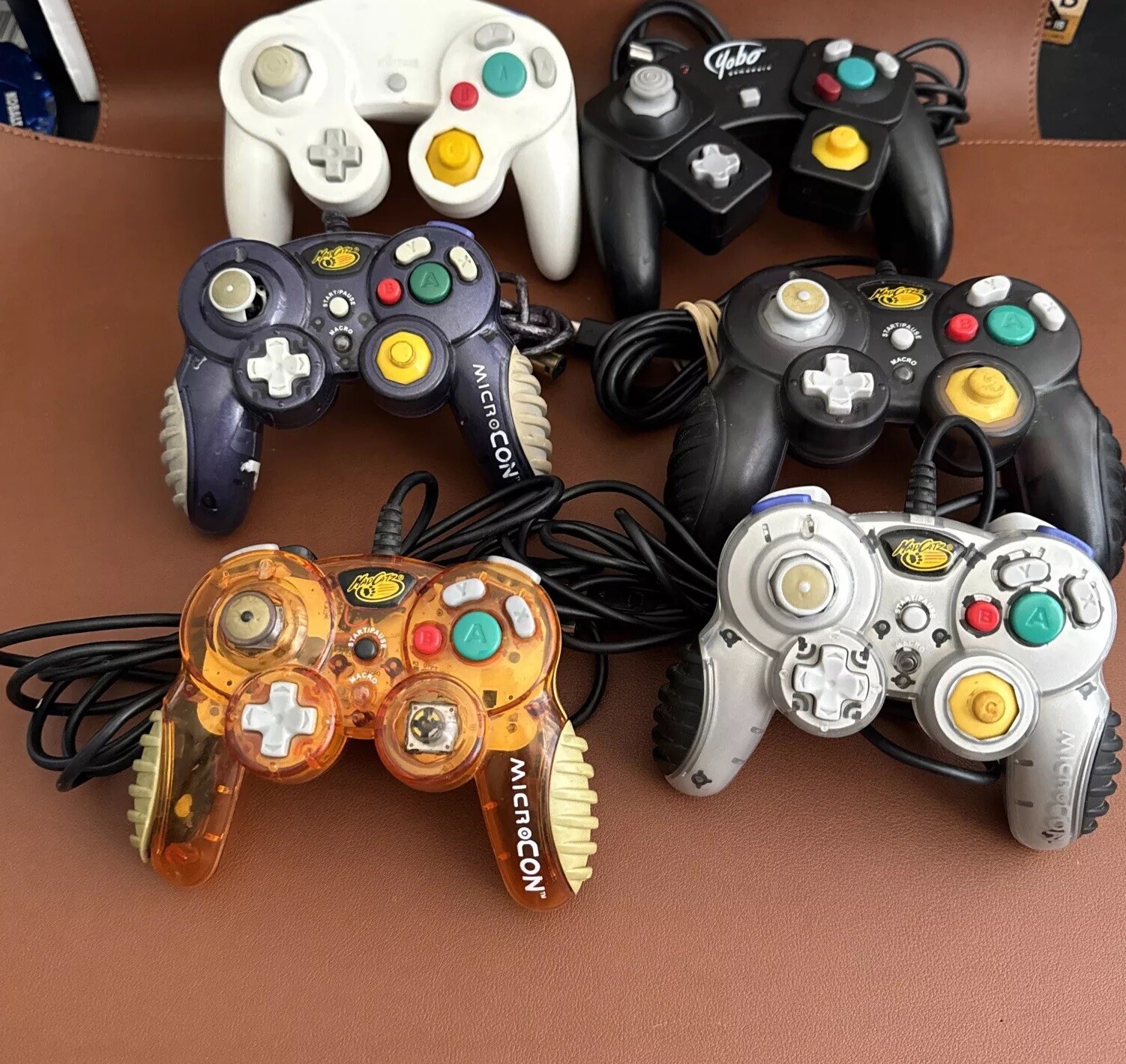 Lot of 6 Nintendo GameCube Controllers Parts Only - Mad Catz, Yobo- Not ...