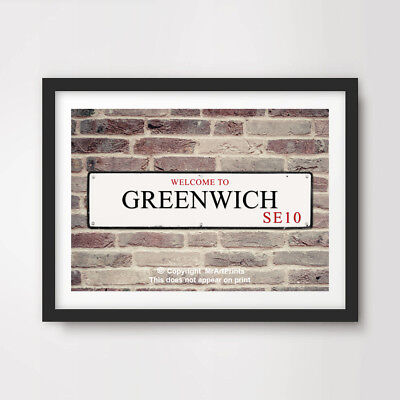 GREENWICH SE10 London Postcode Area ART PRINT Poster District Borough ...
