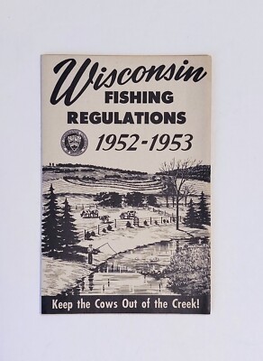 VTG 1952-1953 Wisconsin Fishing Regulations Foldable Pamphlet | eBay