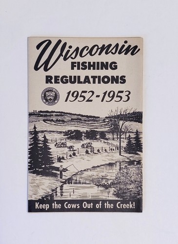 VTG 1952-1953 Wisconsin Fishing Regulations Foldable Pamphlet | eBay