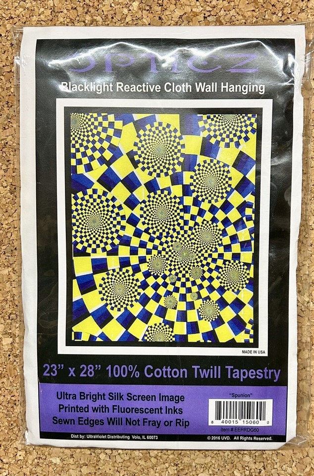 Trippy "Spunion" Blacklight Mushroom Cotton Tapestry Wall Hanging Brand ...