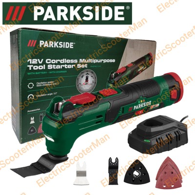 Parkside 12V Cordless Multi Purpose Tool Starter Set With 2Ah Battery ...