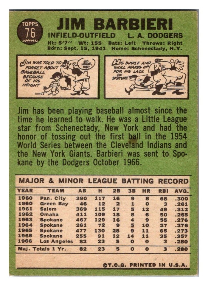 Jim Barbieri 76 VG | eBay
