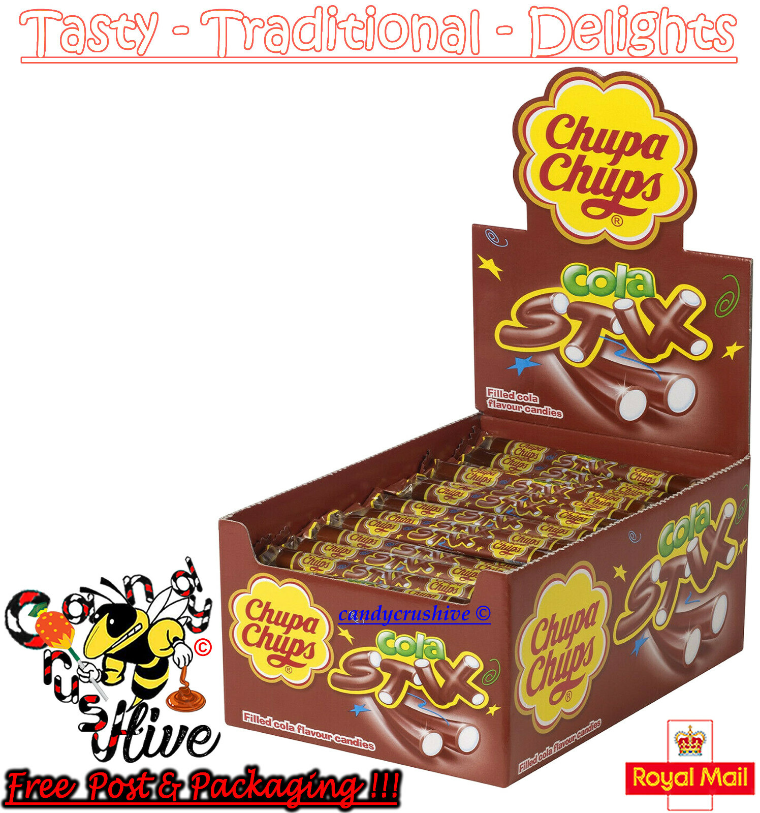 1 - 1000 Chupa Chups COLA STIX 10g Cola Flavoured Stick Sweet Retro Bag ...