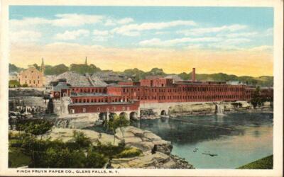 FINCH PRUYN PAPER CO. FACTORY In GLENS FALLS, NY On Vintage Unused ...