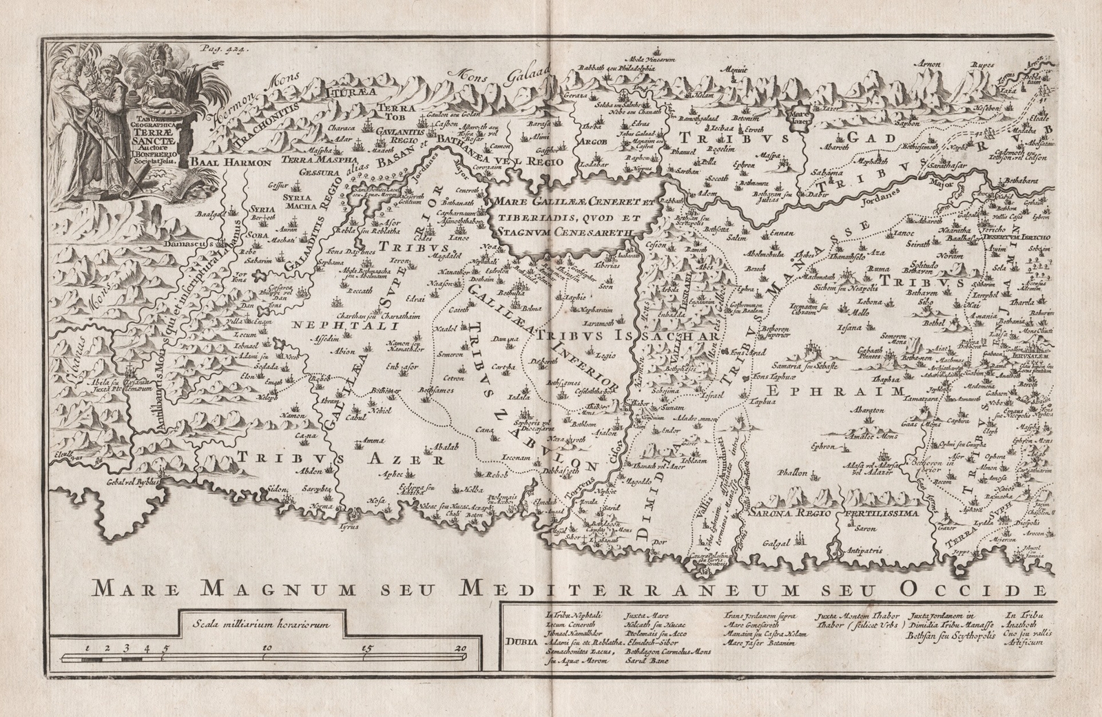 Israel Palestine Holy Country Map Card Halma Bonfrerio Copperplate ...