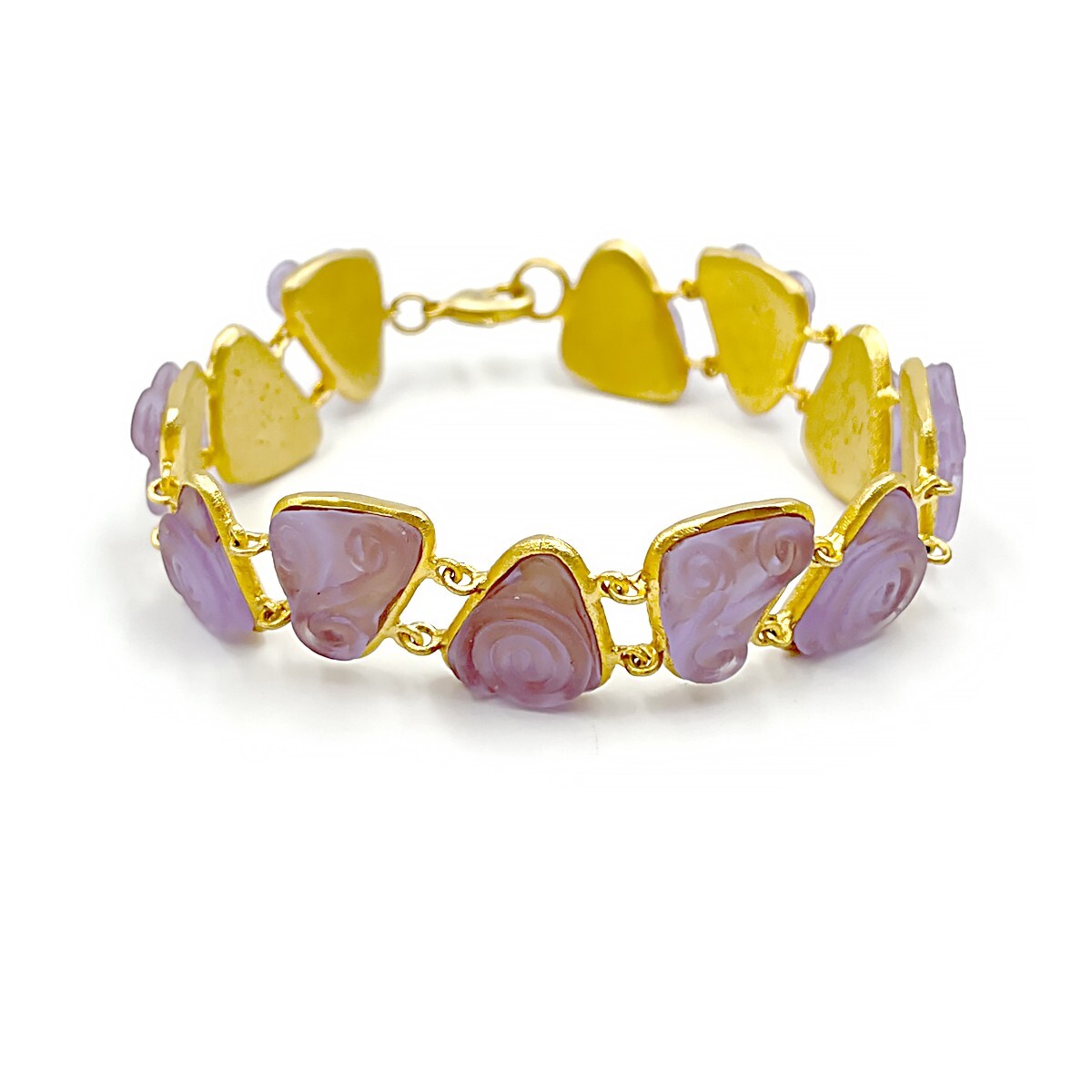 MICHAEL VINCENT MICHAUD LAVENDER SWIRL TRIANGLE GLASS BRACELET 2015 I ...