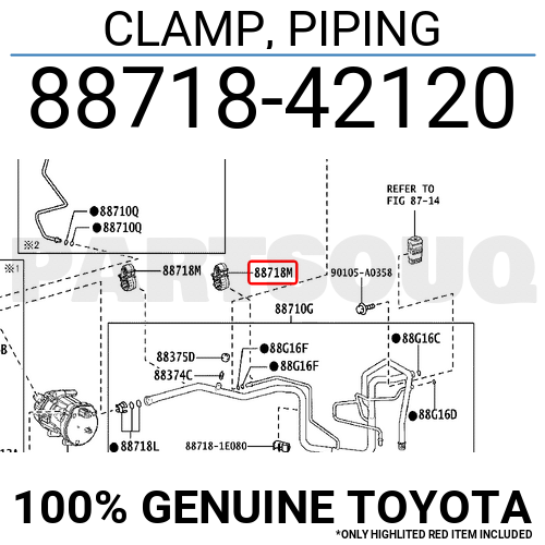 8871842120 Genuine Toyota CLAMP, PIPING 88718-42120 | eBay