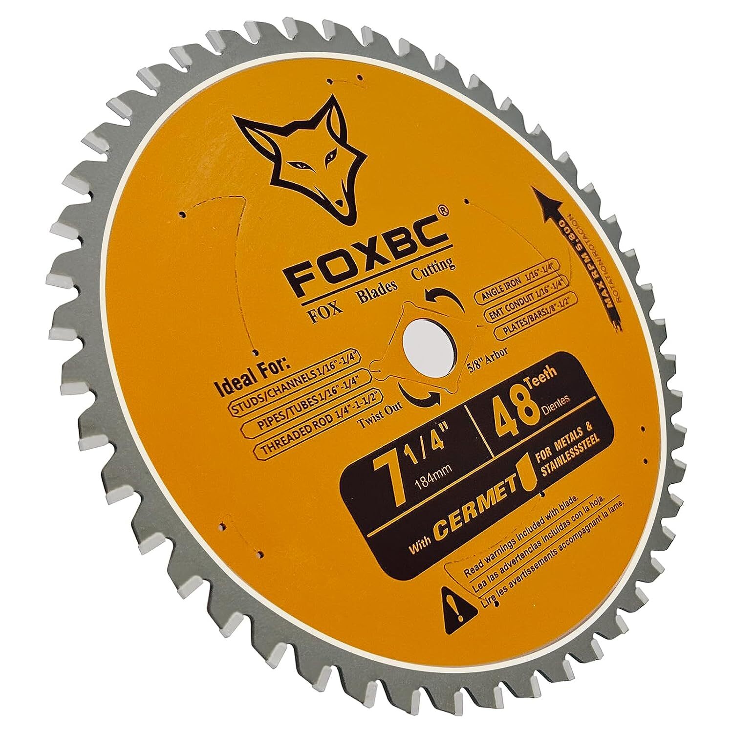 7 1/4 inch 48 Teeth Circular Saw Blade for Metal and Stainless Steel ...
