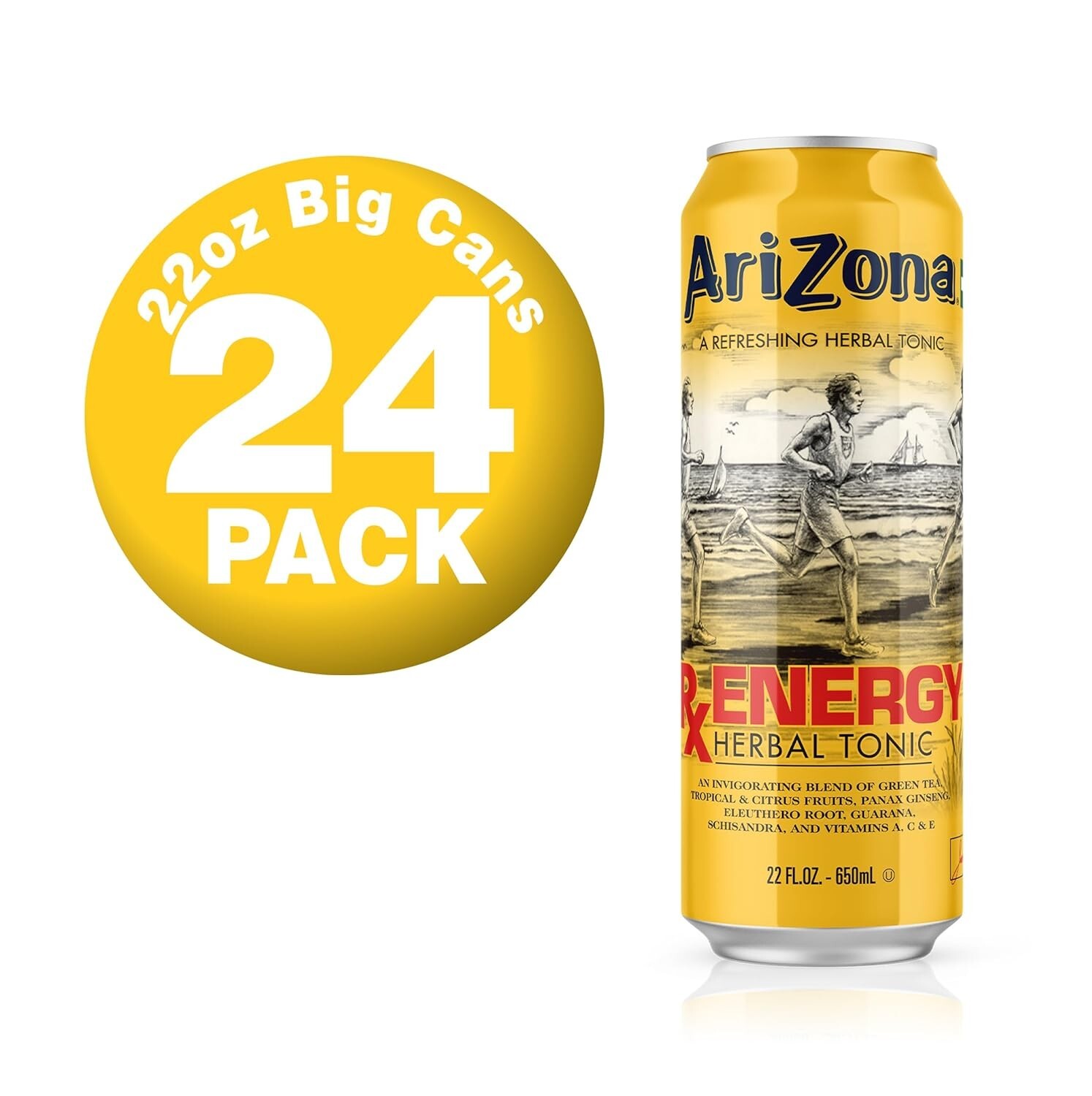 Arizona Tea RX Energy Herbal Tonic, 22 Ounce Cans (Pack of 24). Canned ...