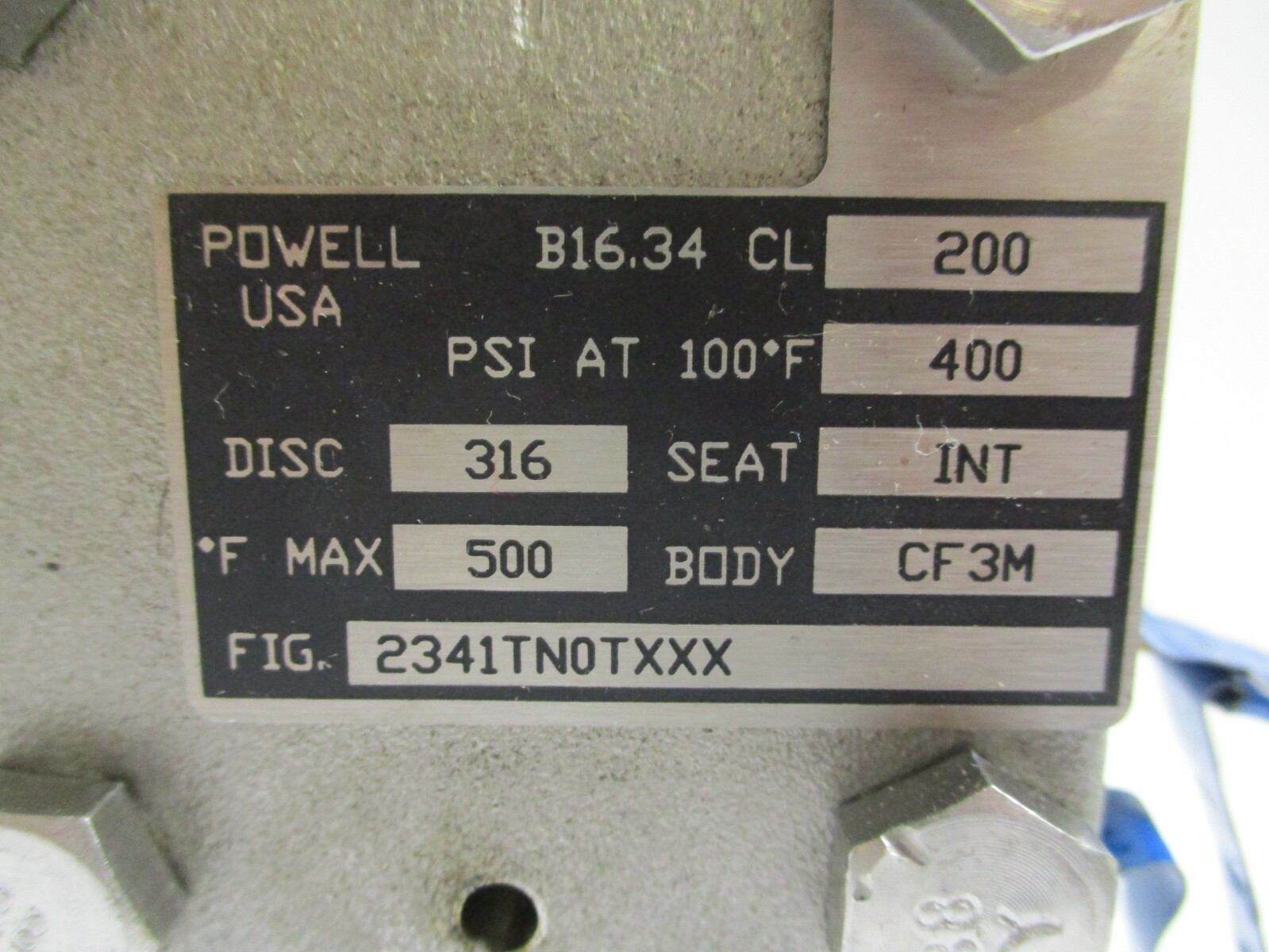 Powell 1/2" Swing Check Valve 2341TN0TXXX CL 200 Cf3m Body 316 Disc for ...