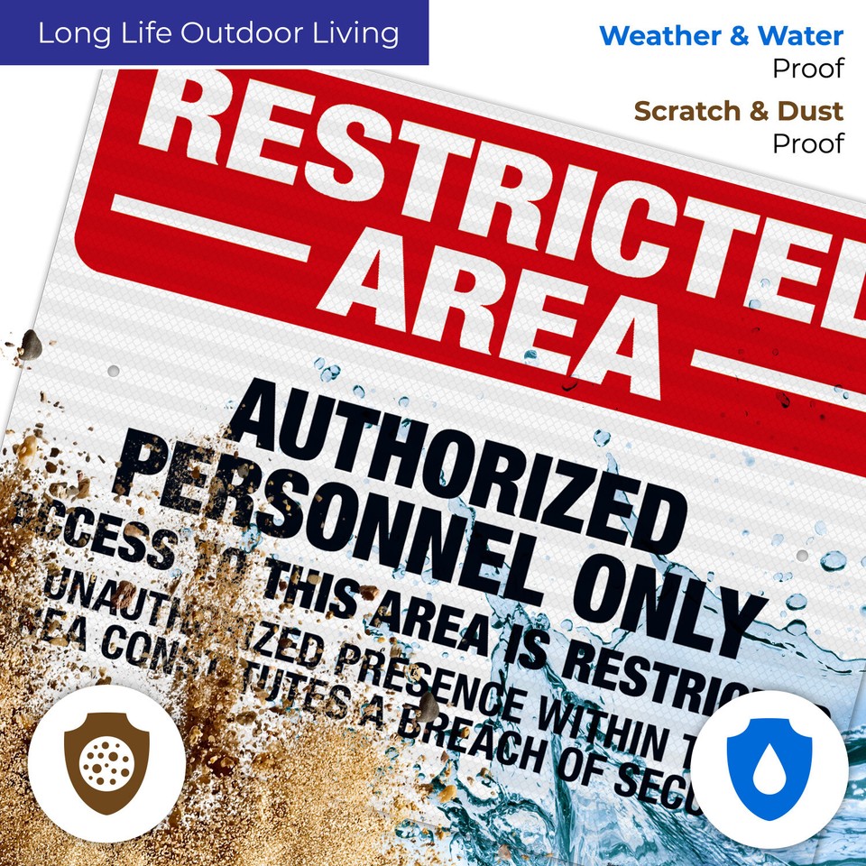 Restricted Area Authorized Only Access To This Area Sign, OSHA Danger ...