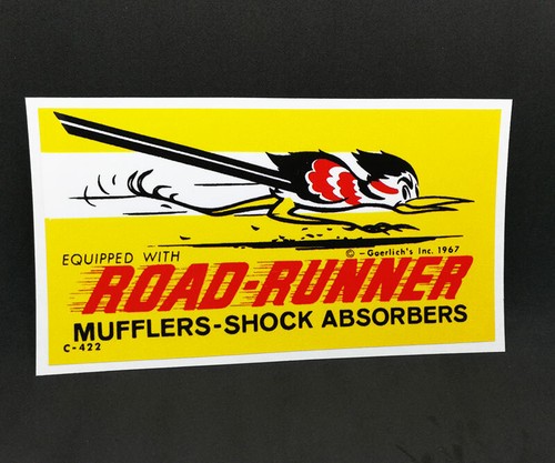 ROAD RUNNER Vintage Style DECAL, Vinyl STICKER, hot rod, rat rod, car ...