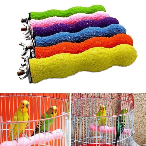 Pet Quartz Sand Parrot Bird Bite Toys Paw Chew Grinding Stand Perches ...