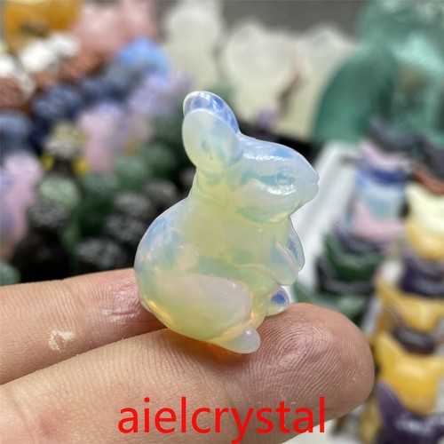 1.1" opal rabbit carved crystal Halloween care 1PC | eBay