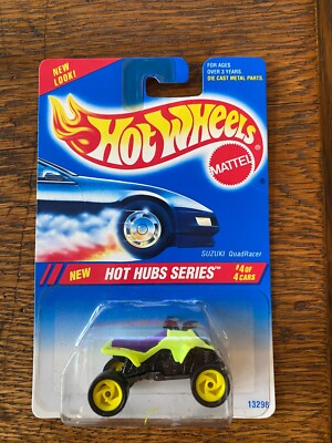 Hot Wheels Hot Hubs Series #13298 Suzuki Quad Racer neon yellow | eBay