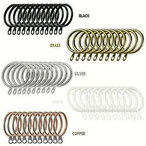 Metal Curtain Rings Hanging Hooks for Curtains Rods Pole Voile Heavy ...