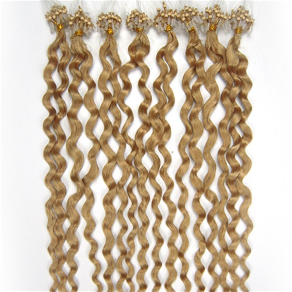 Micro Ring Loop Tip Hair Extensions Real Human Hair Micro Beads Link ...