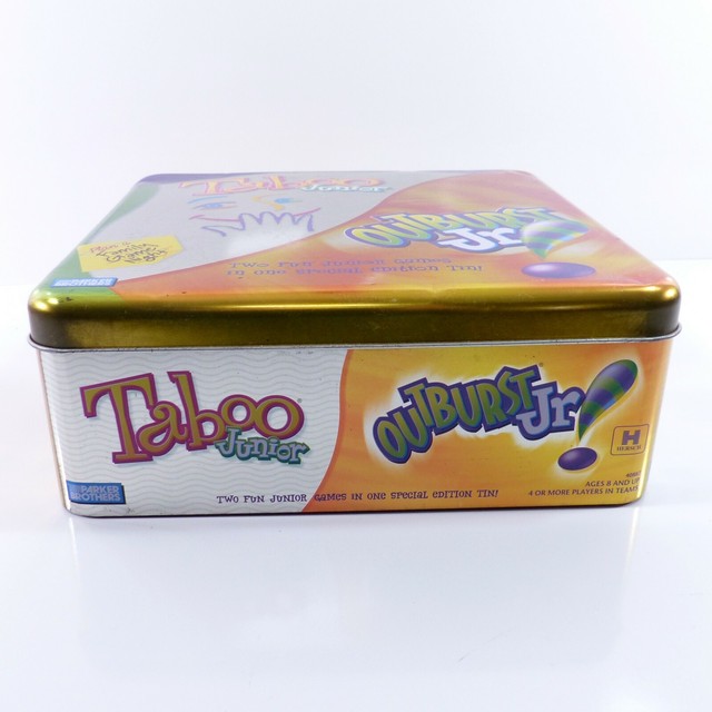 Taboo Junior Outburst Jr 2 in 1 Board Game Tin Parker Brothers 100 ...