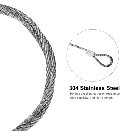 Stainless Steel Cable, 2 Pack PVC Coated 5/32" Wire Rope for Deck ...